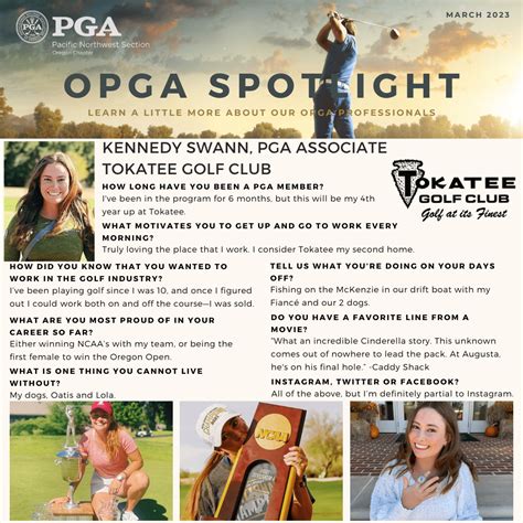 Opga Spotlight Kennedy Swann Pga Associate Oregon Chapter Pga