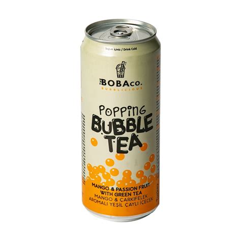 The Boba Co Mango And Passion Fruit With Green Tea Popping Bubble Tea