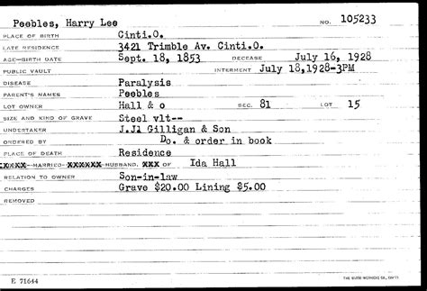 Harry Lee Peebles 1853 1928 Find A Grave Memorial