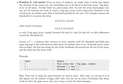 Solved Problem 2 10 Marks Given An Array Of Numbers We