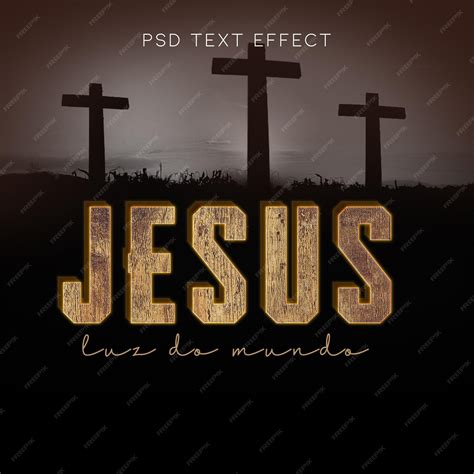 일몰 때 예수 그리스도의 십자가에 못박힌 텍스트 프리미엄 Psd 파일