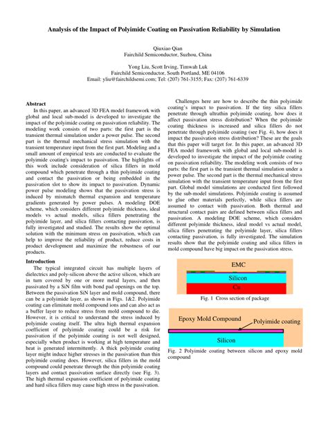 Pdf Analysis Of The Impact Of Polyimide Coating On Passivation