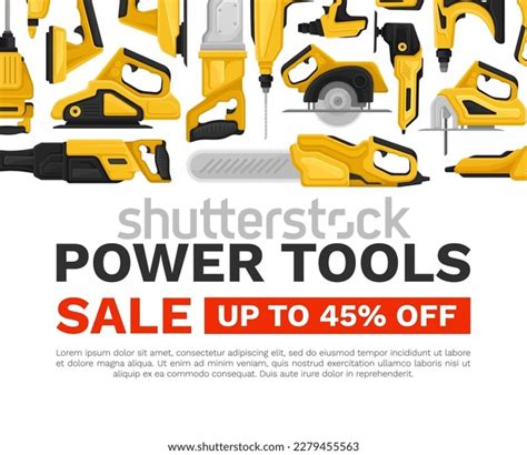Power Tools Banner Design Building Instrument Stock Vector Royalty