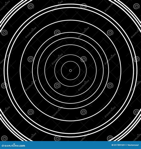 Concentric Circles Pattern Abstract Monochrome Geometric Illust Stock Vector Illustration Of
