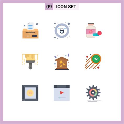 Mobile Ui Interface Vector Hd Images Mobile Interface Flat Color Set Of 9 Pictograms Of Move