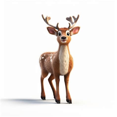 Premium Photo Playful Cartoon Deer Image In Photorealistic 3d Render