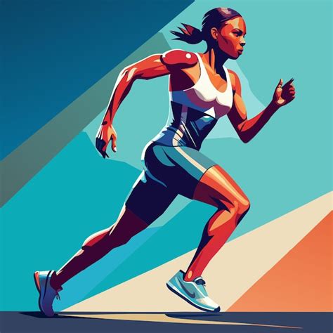 Premium Vector Distance Runner Woman Pacing Vector Background Design