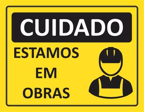Placa Aviso Sinalização Estamos Em Obras 46x36 Mercadolivre