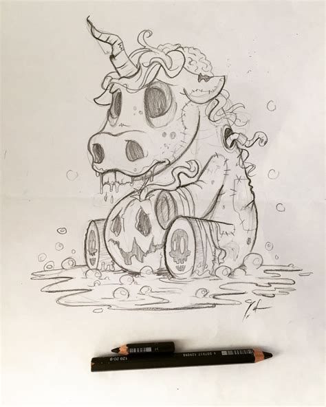Zombie Unicorn Halloween Drawing Artofit