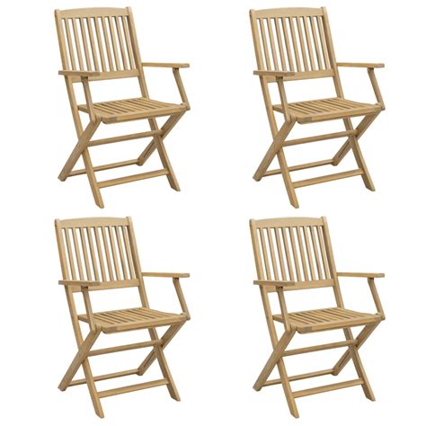 Lot De 4 Chaises Pliables De Jardin Siège De Terrasse Chaise D