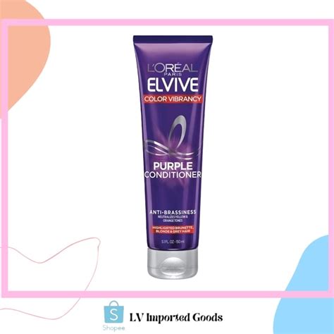 Loreal Paris Elvive Color Vibrancy Anti Brassiness Purple Shampoo Conditioner For Color Treated