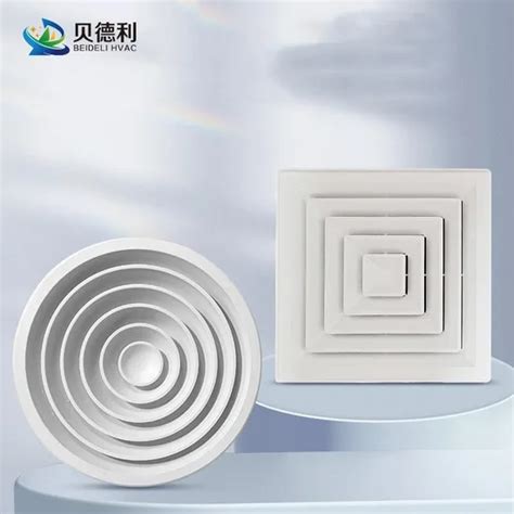 HVAC System Air Conditioning Type Aluminum Ceiling Diffuser 4 Ways Square Diffuser With Damper