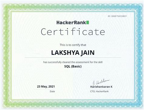 Lakshya Jain On Linkedin Hackerrank Problemsolvingskills Sql Java Python Certificate