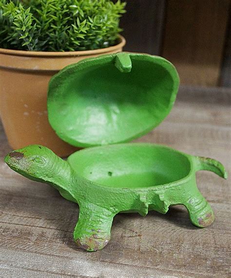 Green Turtle Shell Key Hider Turtle Shell Green Turtle Garden Decor