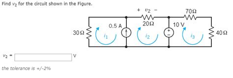 solved find v2 for the circuit shown in the figure u2 70Ω