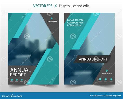 Green Abstract Triangle Brochure Annual Report Design Template Vector