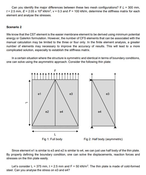 CASE STUDY 2 Scenario 1 In The Finite Element Chegg Com