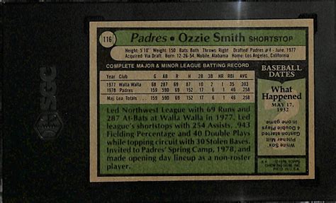 Lot Detail Topps Ozzie Smith Graded SGC