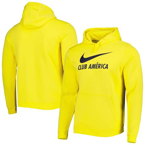 Mens Nike Yellow Club America Lockup Club Pullover Hoodie