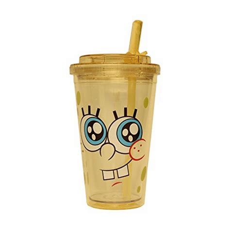Spongebob Tongue 16oz Plastic Flip Straw Cold Cup