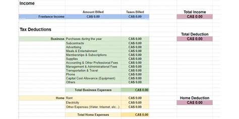 Excel Tax Template