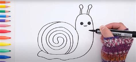 53 مدل کشیدن نقاشی حلزون کودکانه بزرگسال ساده و سخت برای رنگ آمیزی