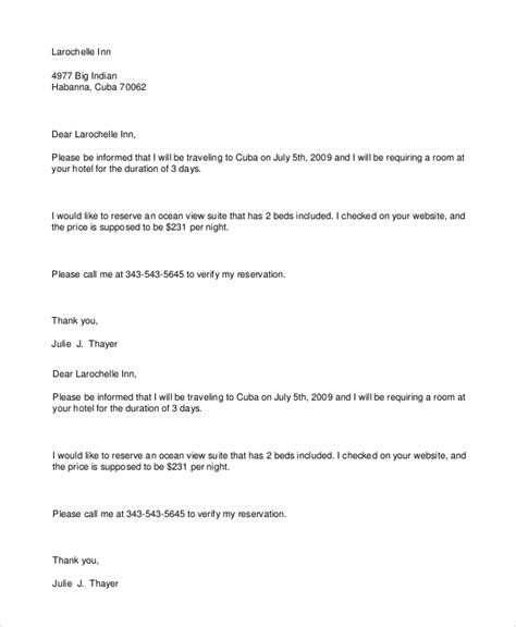 Free 13 Reservation Letter Samples And Templates