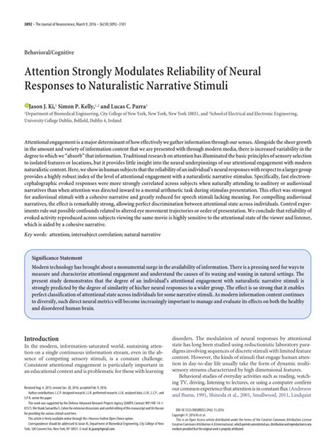 Pdf Attention Strongly Modulates Reliability Of Neural Responses To