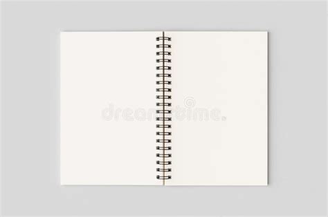 Blank White Inside Of A Kraft Spiral Notebook Mockup Stock Image