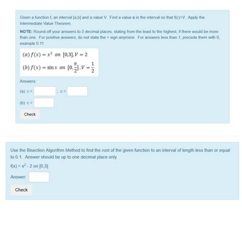 Need Help Again Sir Intermediate Value Theorem And Bisection Algorithm