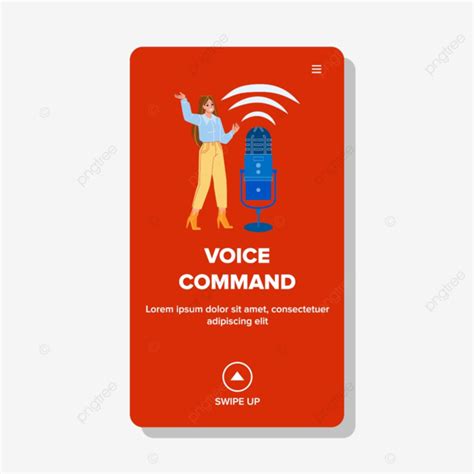 Voice Command Personal Assistant Talk Girl Vector Virtual Web Record