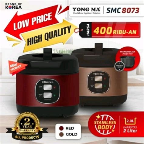 Jual Yong Ma Magic Com Smc 8073 Rice Cooker 3d Heating Body Stainless 2l Shopee Indonesia