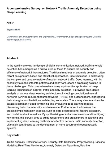 Pdf A Comprehensive Survey On Network Traffic Anomaly Detection Using