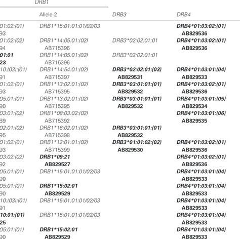 Drb1 Drb3 4 5 Haplotype Structure At The Field 4 Level Drb1 Drb3 4 5 Download Table