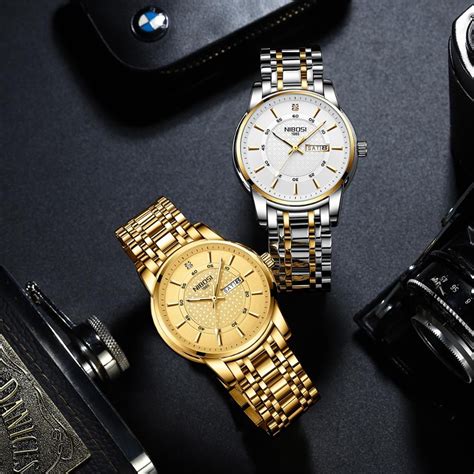 NIBOSI Fashion Casual Watches For Men Gold Watch Men Sports Watch