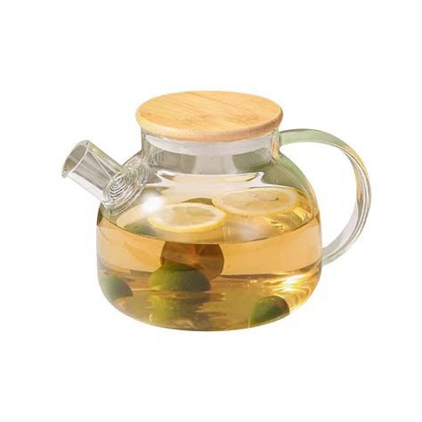 Yoloke 1000ml 338oz Glass Teapot With Infuser And Bamboo Lid Tea Pot