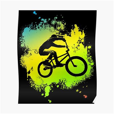 Póster Bicicleta Bmx para colorear con bonitas ruedas acrobacias pedales y cubiertas de