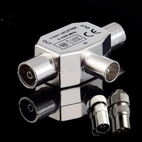 Tv Aerial Coax Splitter Cable Tv Female And Male Tv Aerial Adapter Digital Signal Antenna