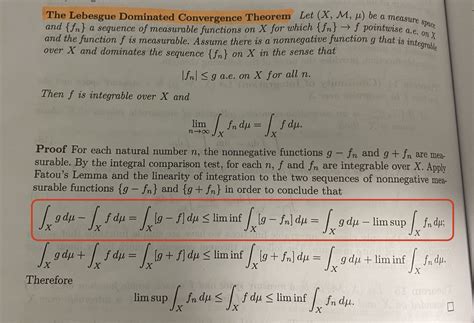 Real Analysis An Inequality In The Proof Of Lebesgue Dominated Convergence Theorem In Royden S