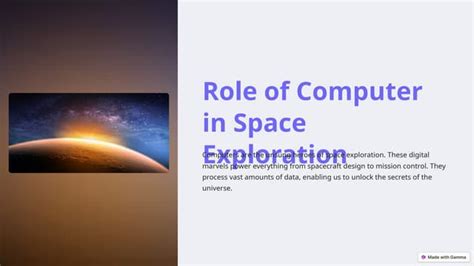 Role Of Computer In Space Exploration Pptx