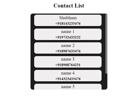 How To Create Phone Numbers And Contacts List In Reactjs