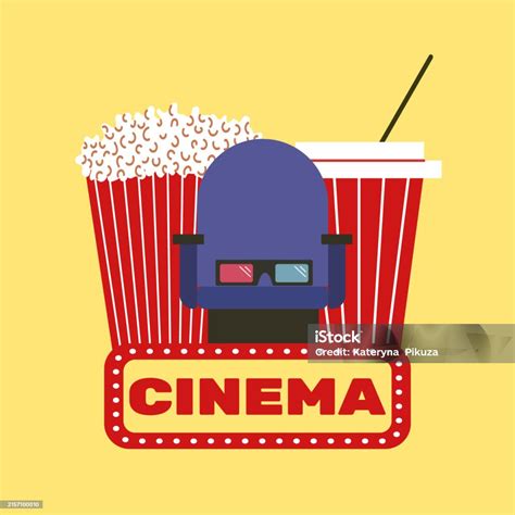 영화 포스터입니다 팝콘 3d 안경 탄산음료 좌석 벡터 일러스트 레이 션 3d 안경에 대한 스톡 벡터 아트 및 기타 이미지 3d 안경 Premiere Screening