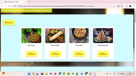 Aswini E On Linkedin Webdevelopment Html Css Foodtruckvibes Responsivedesign