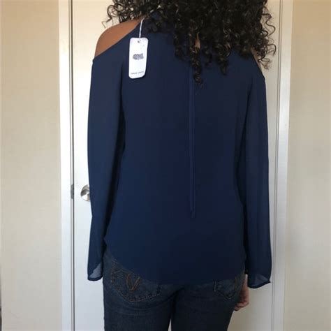 Naked Zebra Tops Navy Blue Blouse Naked Zebra Poshmark