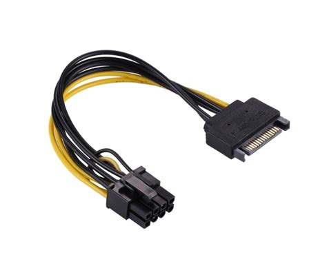 3pc 20cm 15 Pin Male Sata To 8 Pin Power Supply Extension Cable Catch