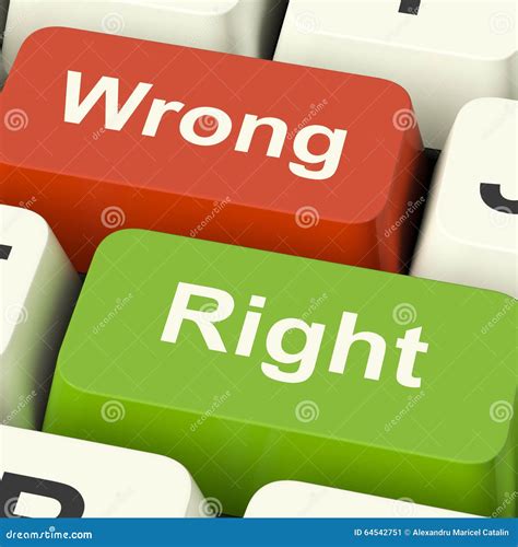 Right And Wrong Computer Keys Showing Results Validation Or Decisions Stock Image Image Of