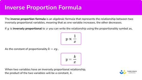 Inverse Proportion Formula Math Steps Examples And Questions