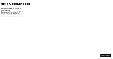 Mindate Bug Codesandbox