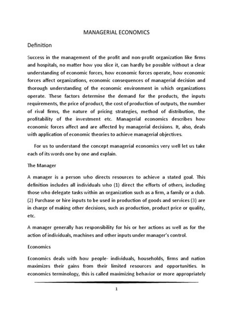 Understanding Managerial Economics An In Depth Look At How Economic