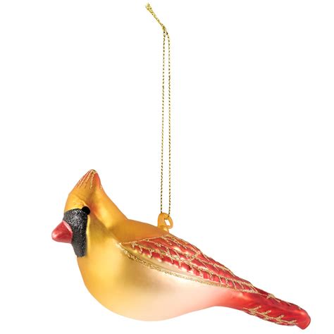 Female Cardinal Glass Ornament Primitives By Kathy